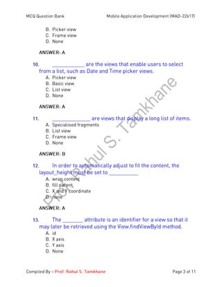 MAD 22617- MCQ Question Bank Unit-IV | PDF