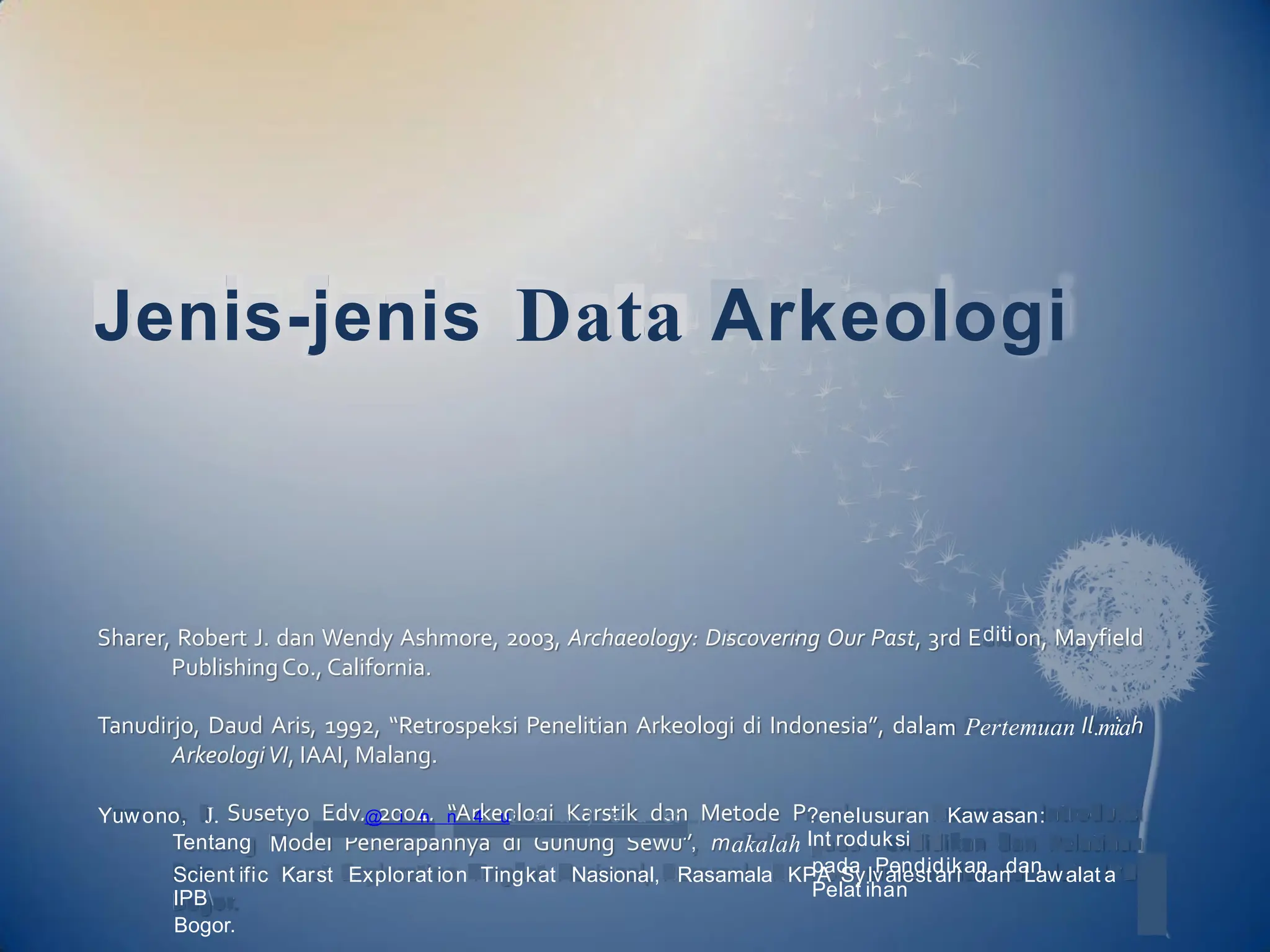 MAD - Jenis-jenis Data Arkeologi111.pptx