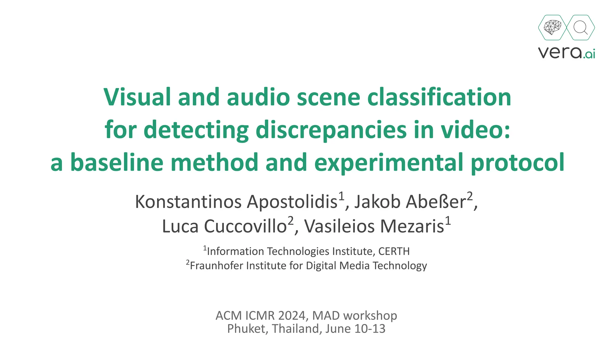 Visual And Audio Scene Classification For Detecting Discrepancies Mad