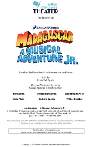 WCT MADAGASCAR JR 2022 PLAYBILL | PDF