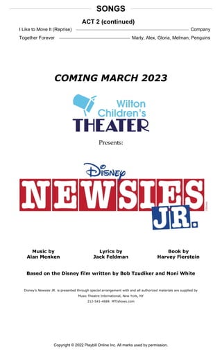 WCT MADAGASCAR JR 2022 PLAYBILL | PDF