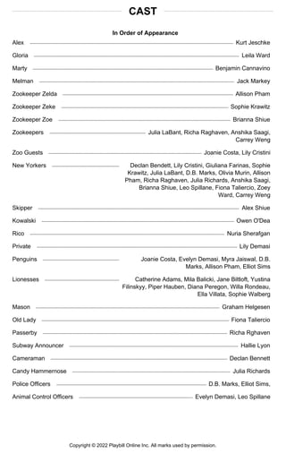 WCT MADAGASCAR JR 2022 PLAYBILL | PDF