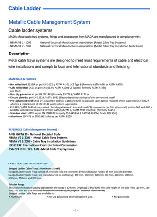 Mada holding cable ladder product catalouge | PDF