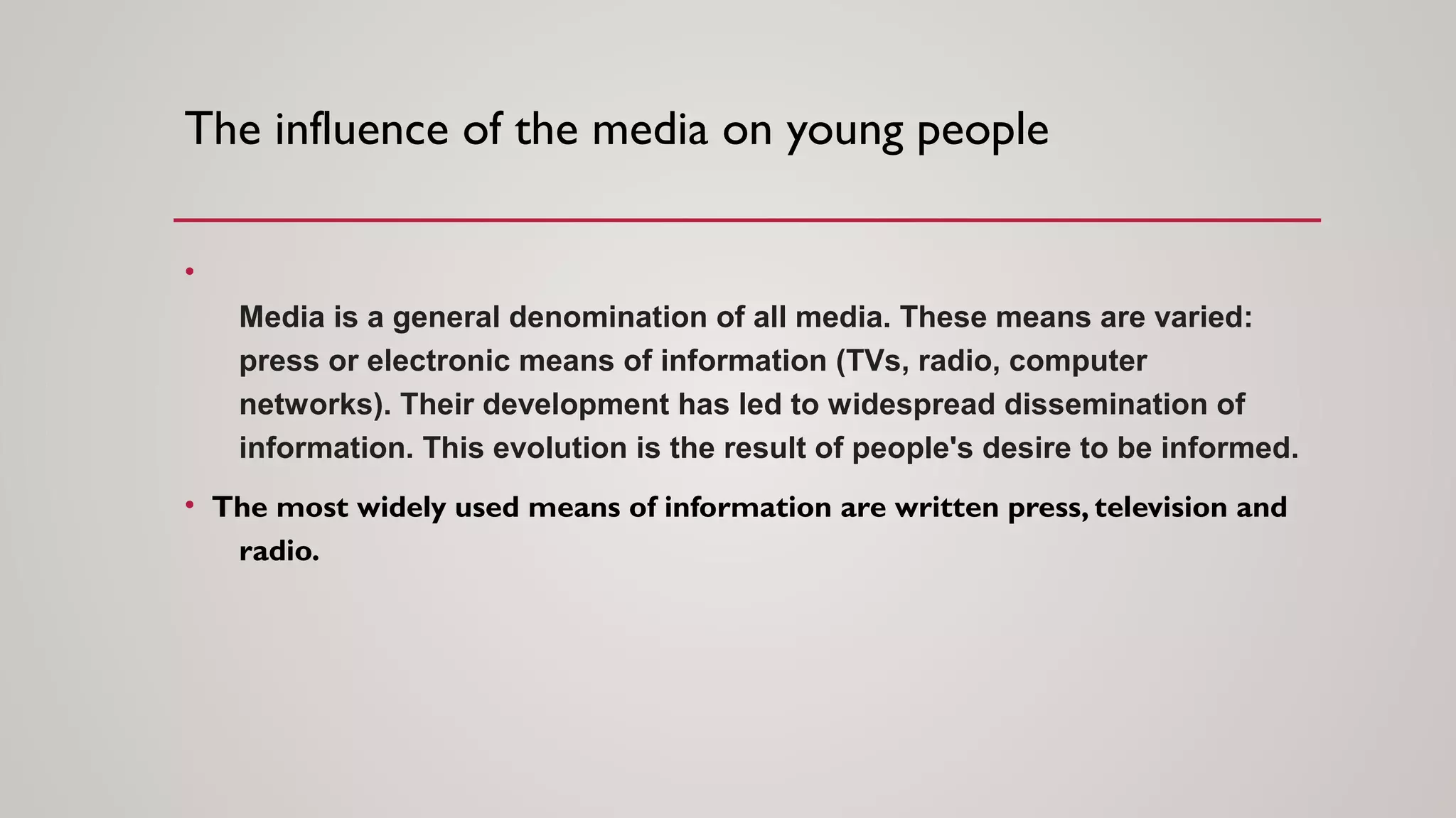 The impact of mass media on daily life. | ODP