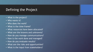 Adamson "Initiating the Project" | PPT
