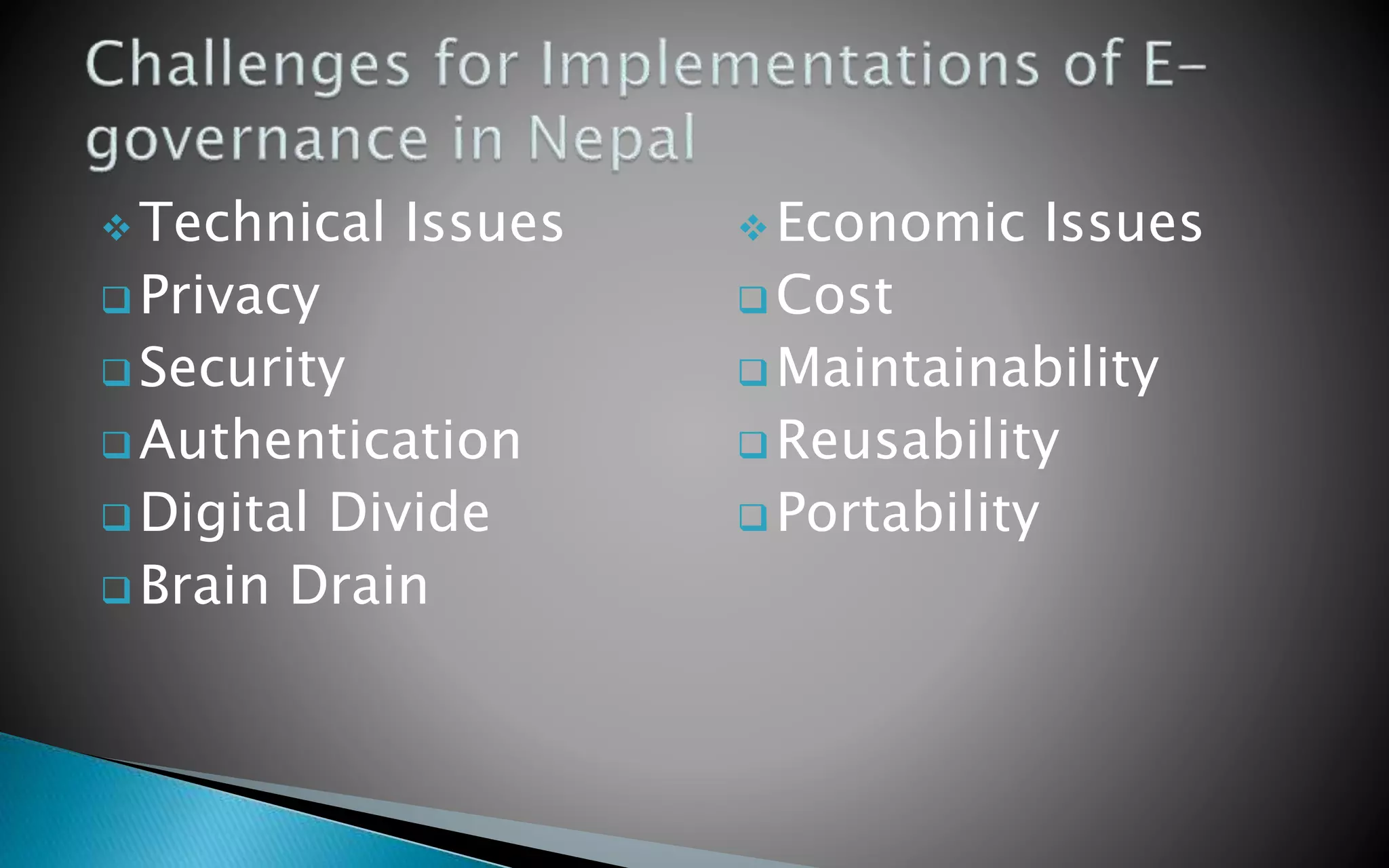 Initiatives of E-Governance in Nepal | PPTX