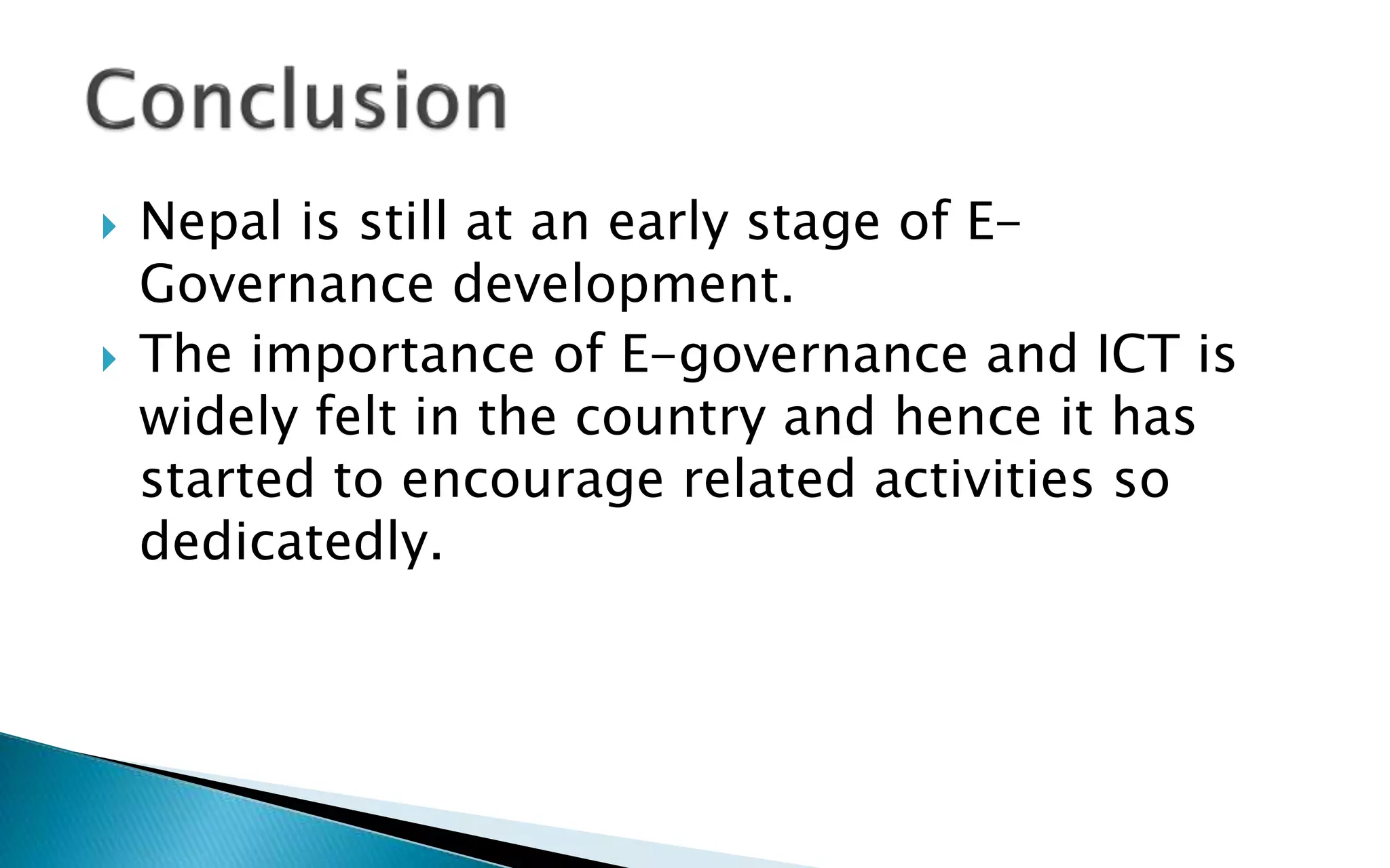 Initiatives of E-Governance in Nepal | PPTX