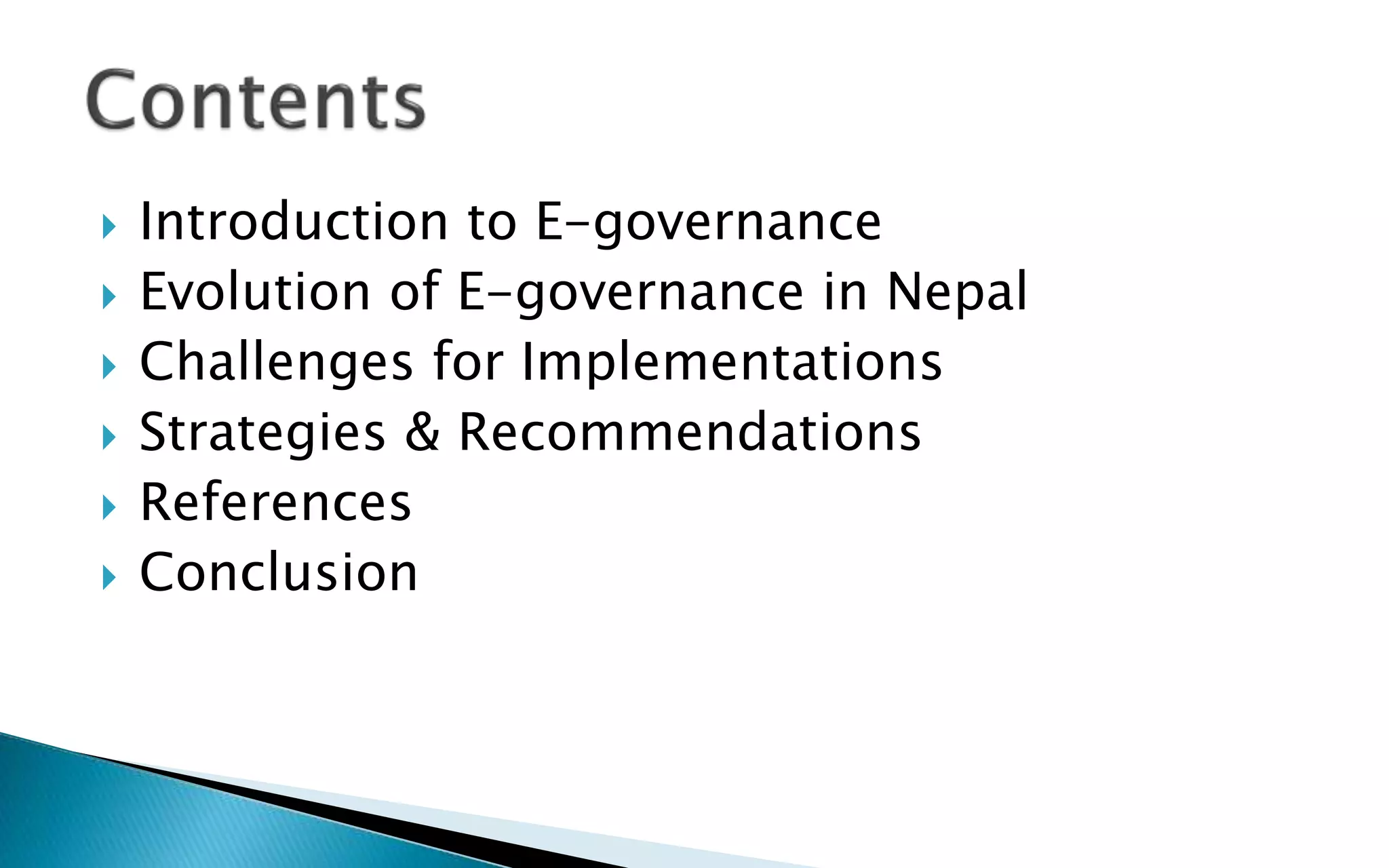 Initiatives of E-Governance in Nepal | PPTX