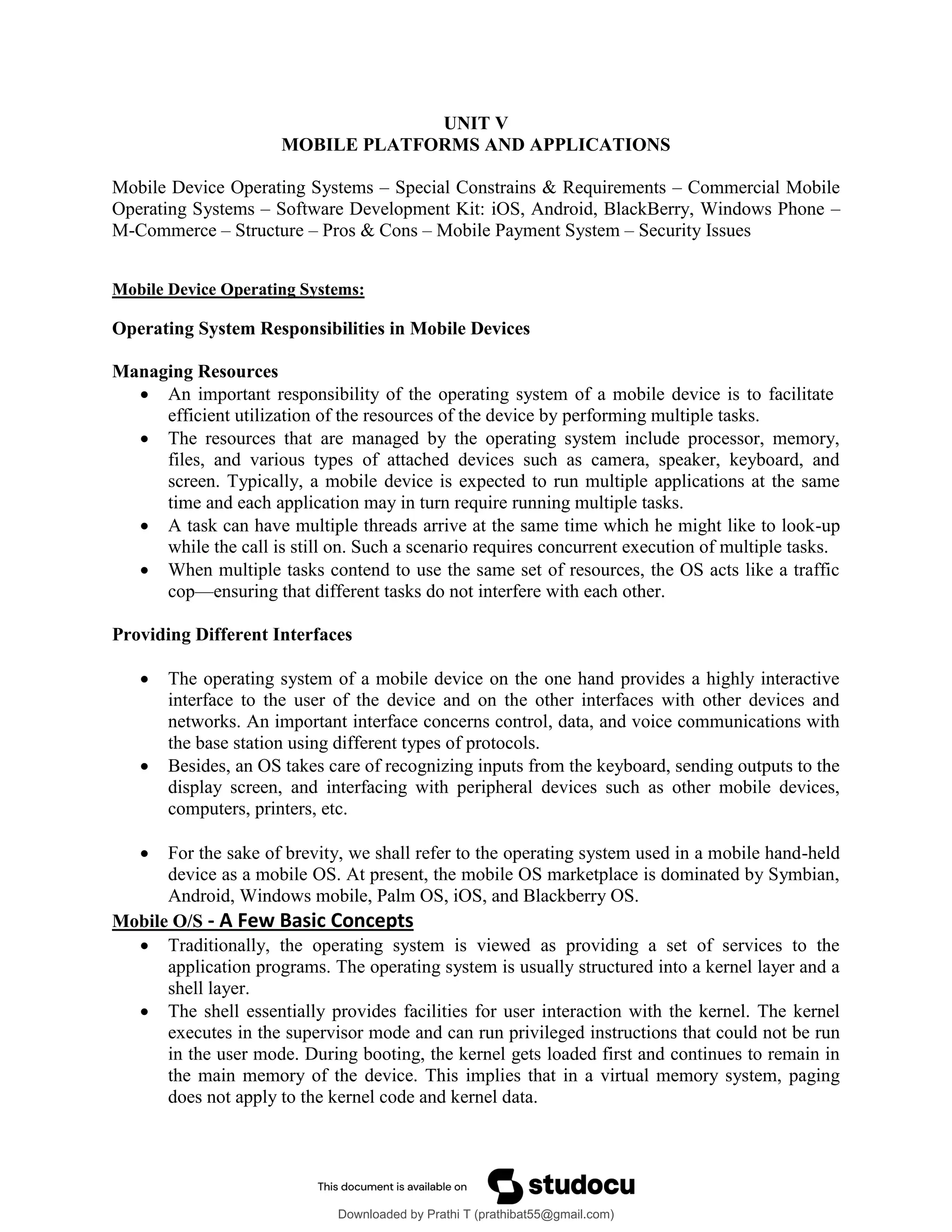 Mad annauniversity unit 1.pdf mobile application development | PDF