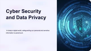 A presentation on cyber security Introduction | PPT