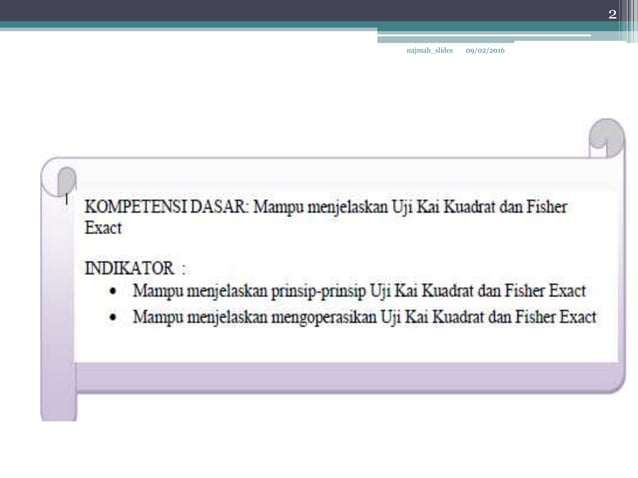 MAD: aplikasi uji kai kuadrat dan fisher exact | PPTX