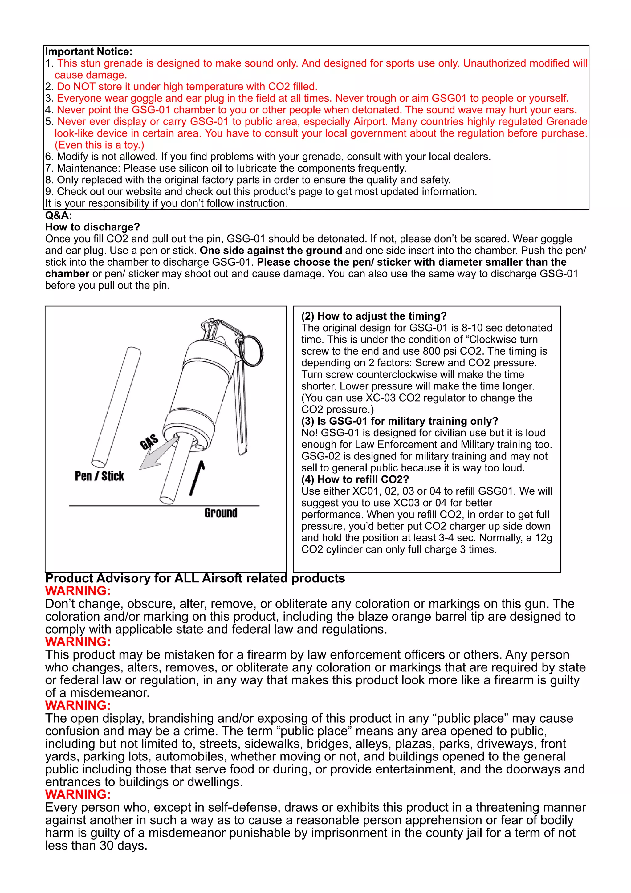 Madbull Stun Grenade Manual | PDF