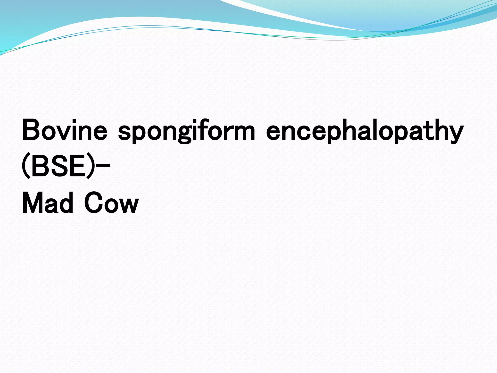 BOVINE SPONGIFORM ENCEPHALOPHATHY (BSE), MAD COW | PPTX | Brain and ...