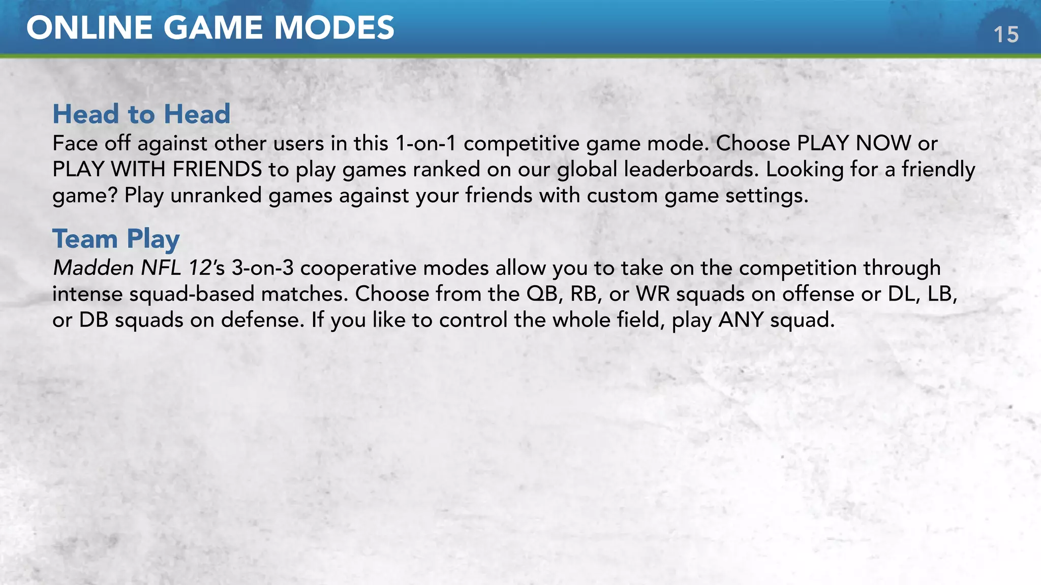 EA Sports Madden NFL 12 Game Manual | PDF