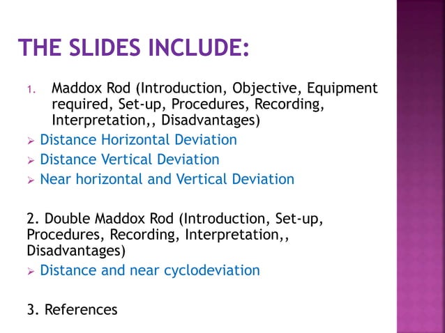Maddox rod and double maddox rod | PPTX | Eye and Vision Conditions ...