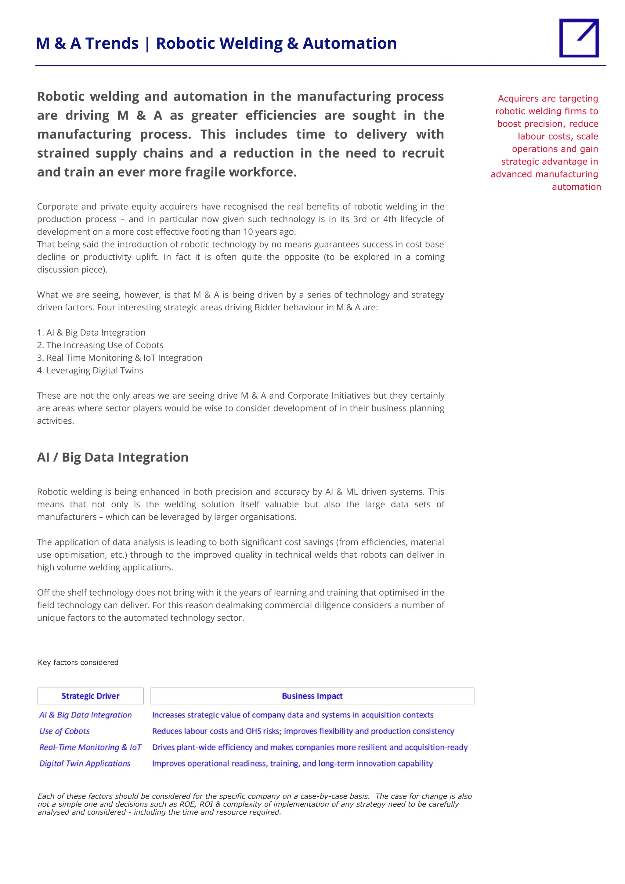 Rewiring the Future: M&A in the Robotic Welding Sector | PDF