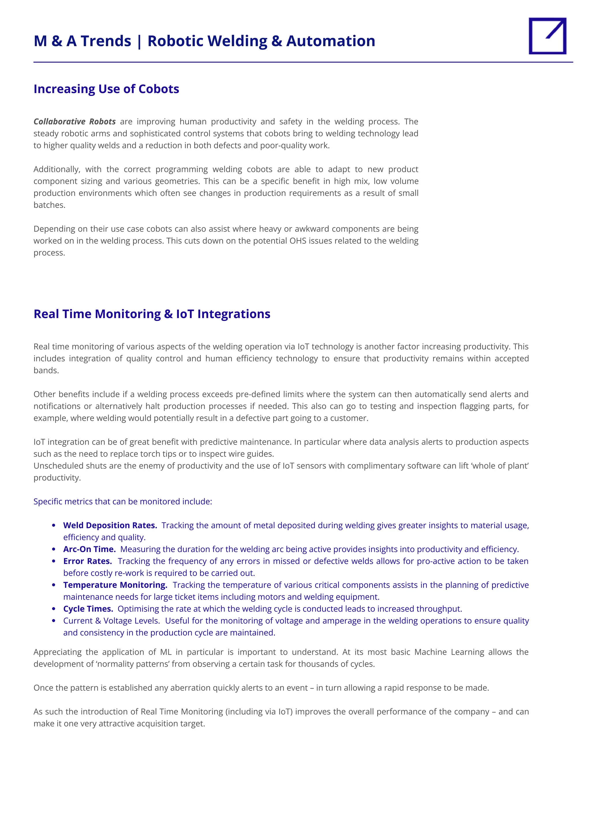 Rewiring the Future: M&A in the Robotic Welding Sector | PDF