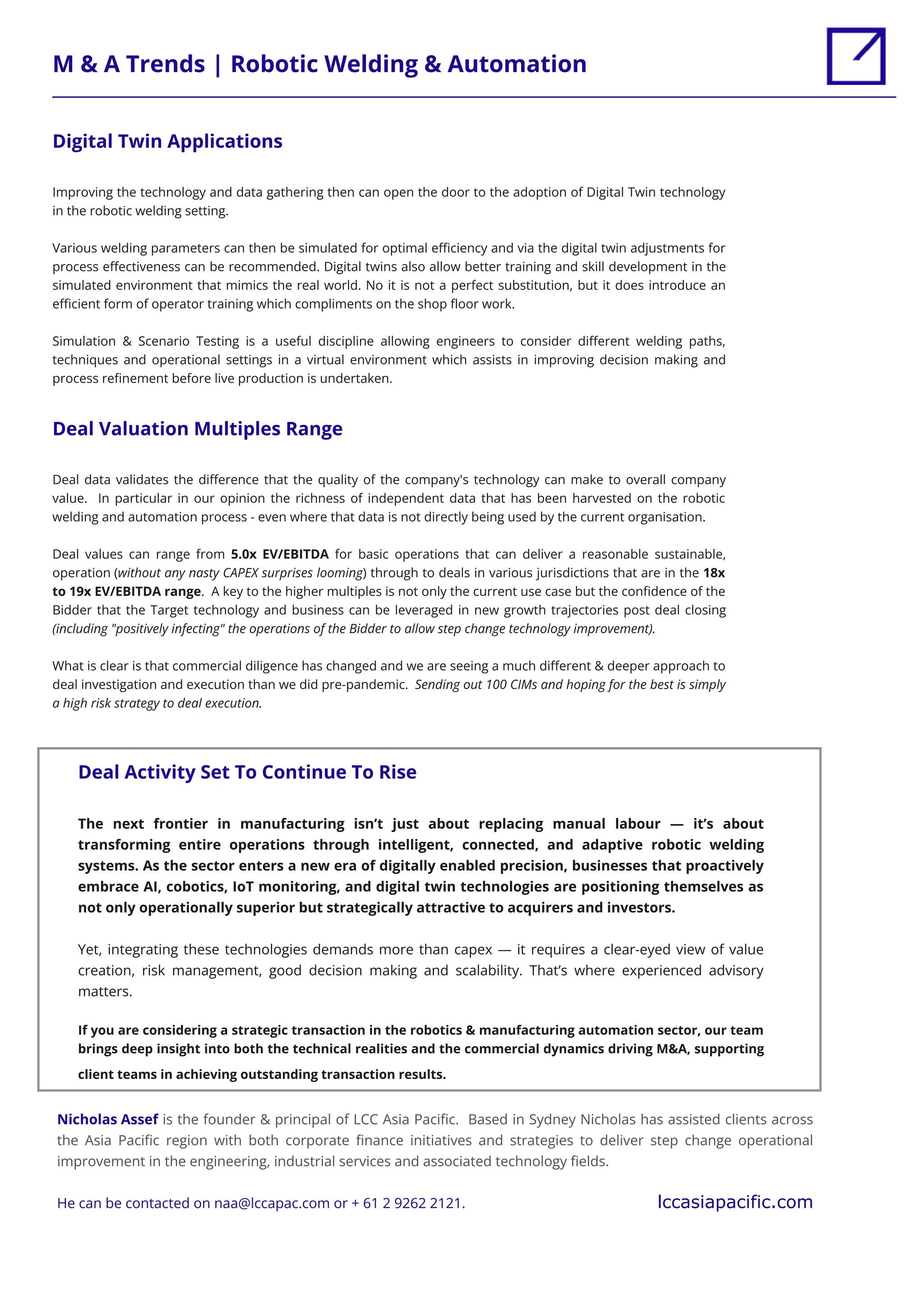 Rewiring the Future: M&A in the Robotic Welding Sector | PDF