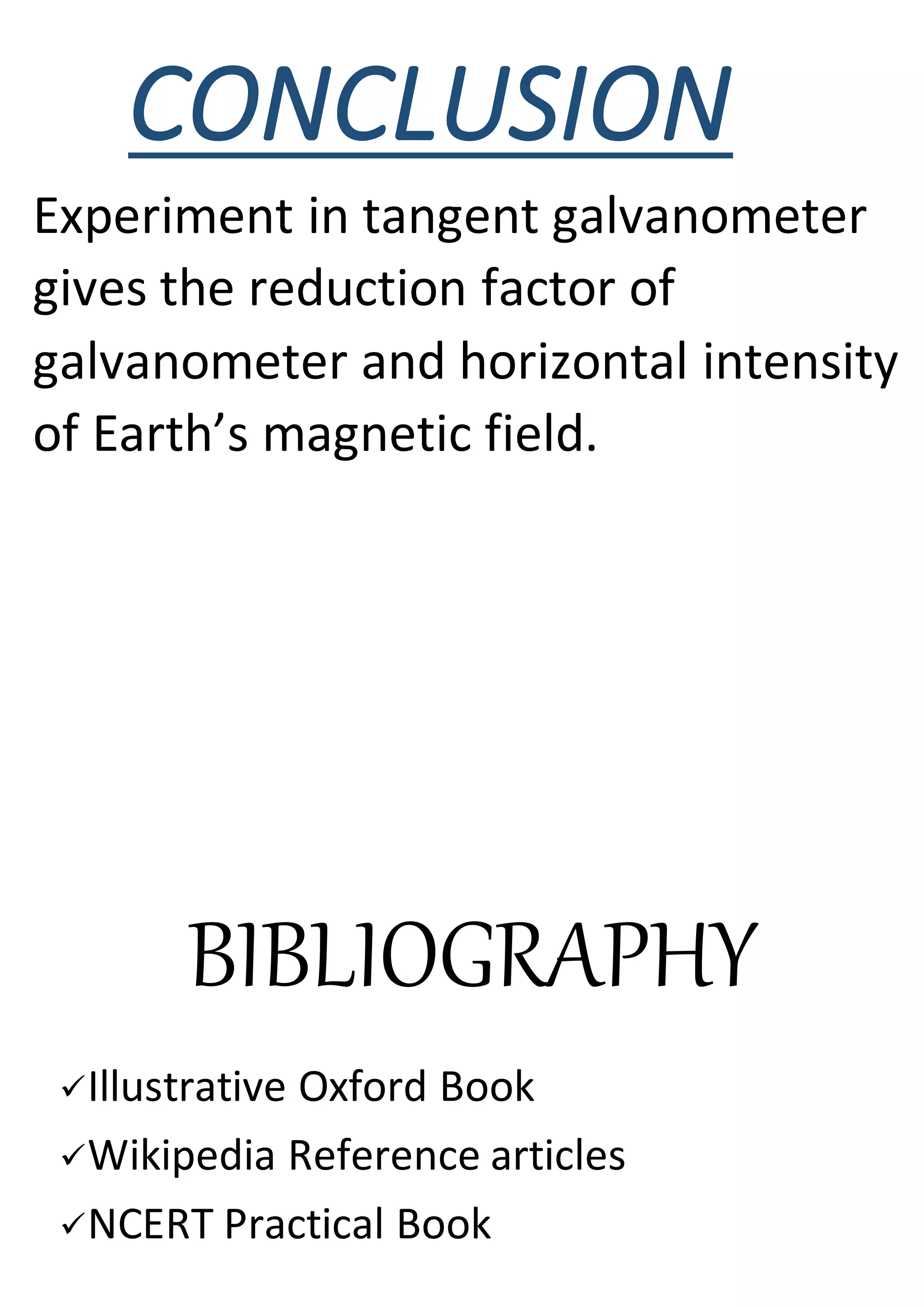 tangent galvanometer | DOCX