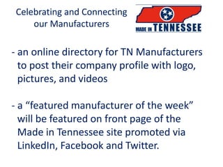 Made in TN program highlight | PPT