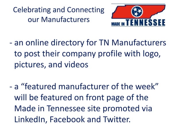 Made in TN program highlight | PPT
