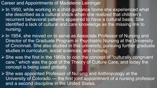 Madeleine Leininger transcultural theory | PPTX