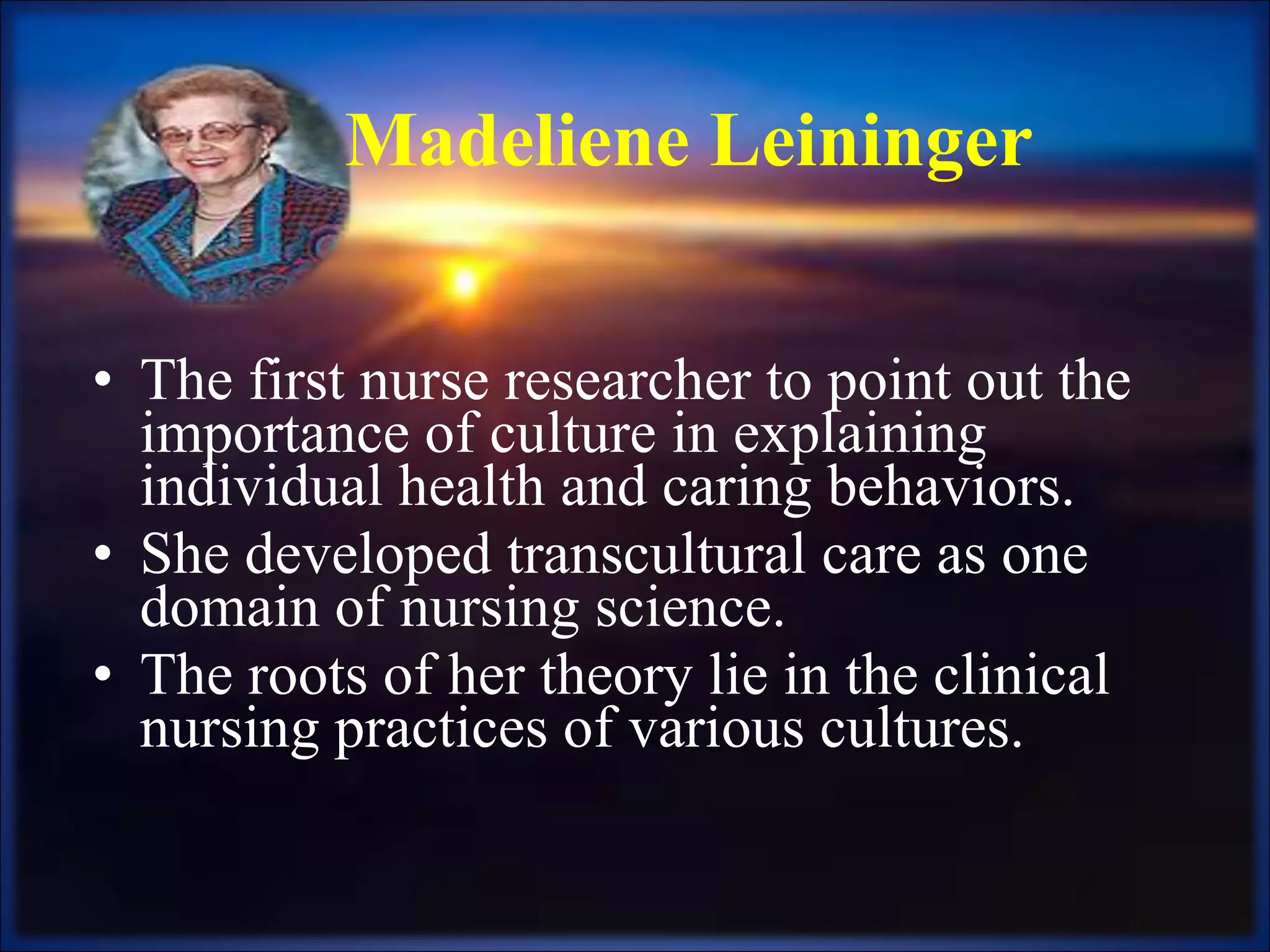 Madeliene leininger?s.sunrise model ppt | PPT