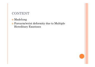 Madelung and multiple exostoses | PDF