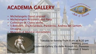 Private Tours in Florence 2 | PPTX | Museums & Galleries | Attractions