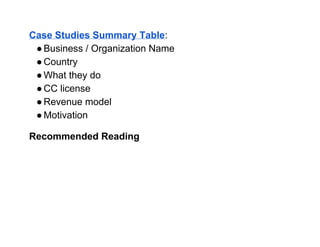 Made With Creative Commons - Open Business Models | PDF