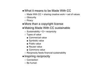 Made With Creative Commons - Open Business Models | PDF