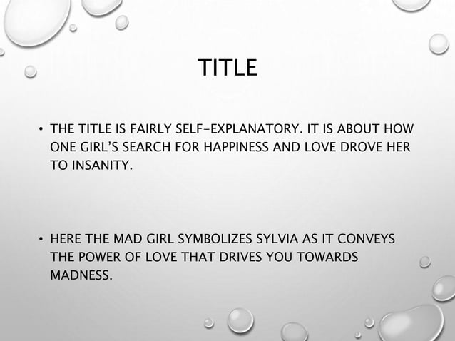 Mad girl’s love song | PPT