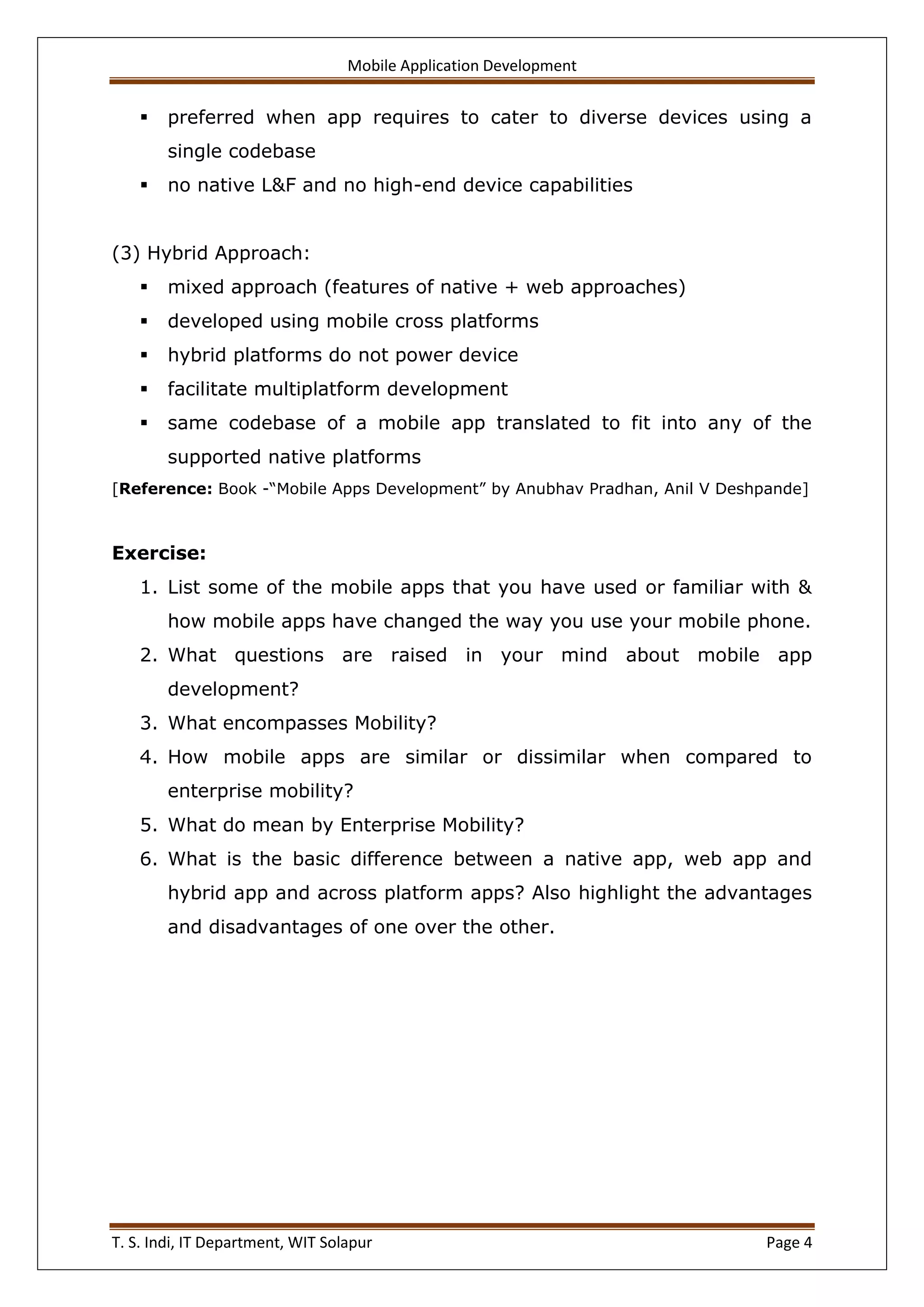 MobileAppDev Handout#1 | PDF