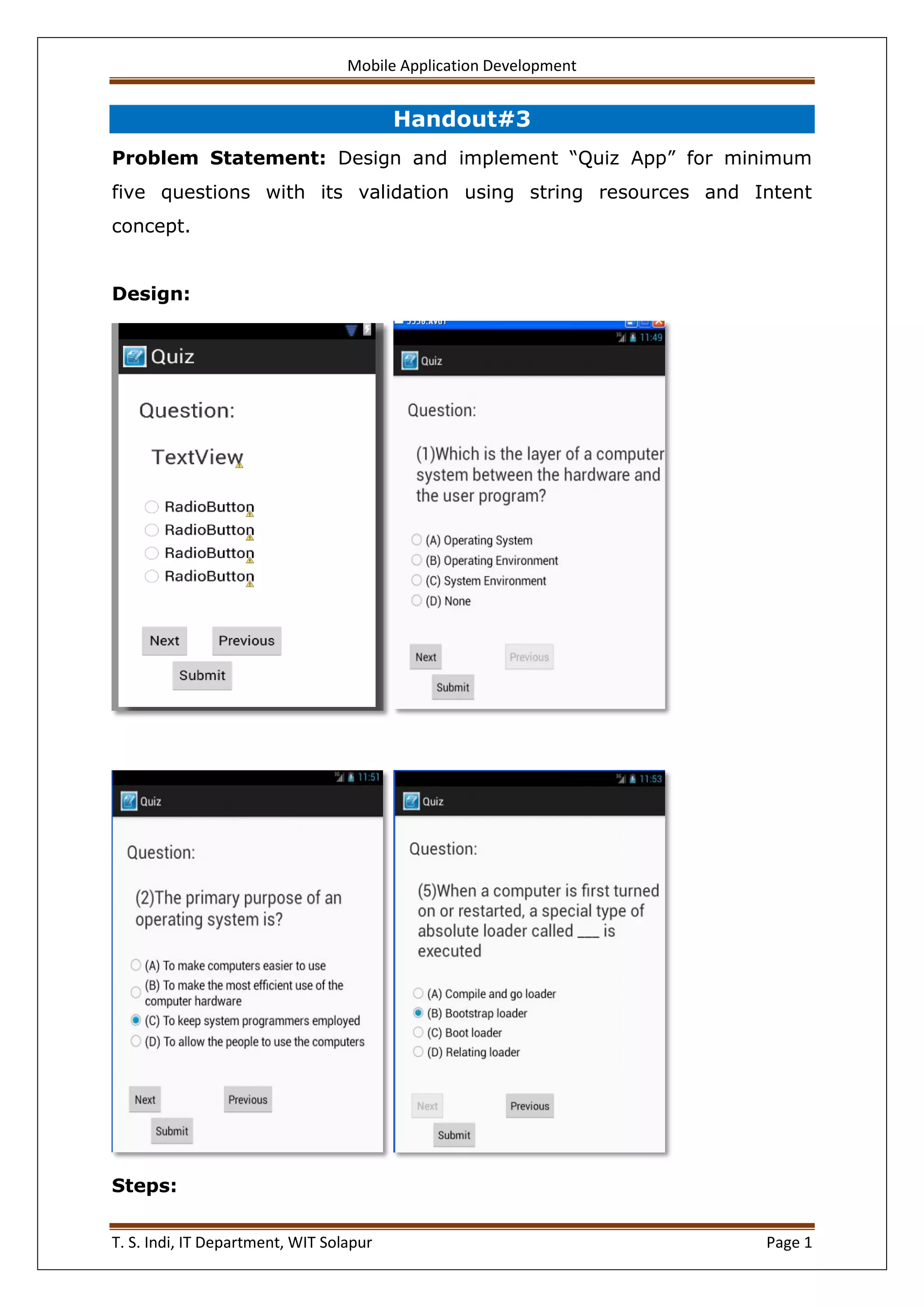 MobileAppDev Handout#3 | PDF