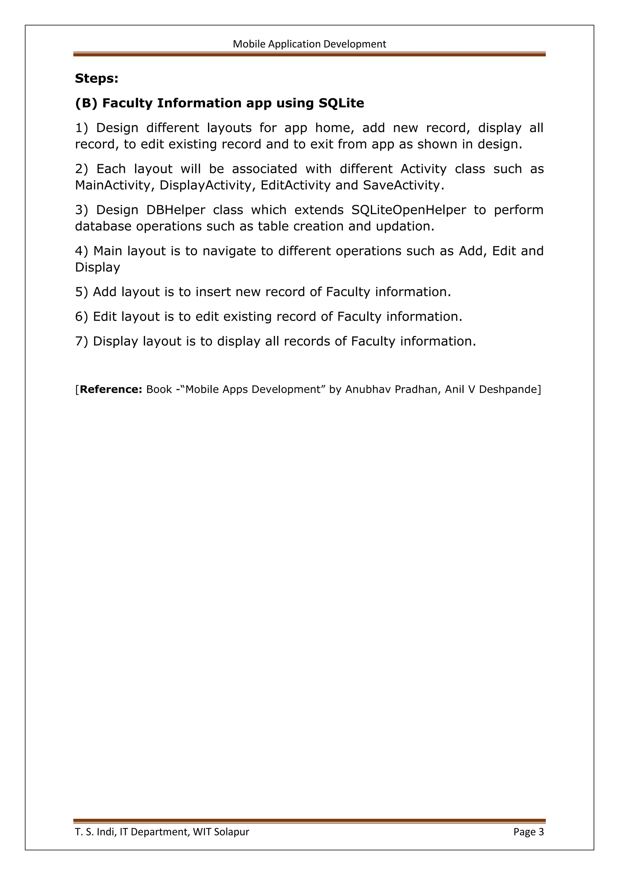 MobileAppDev Handout#9 | PDF