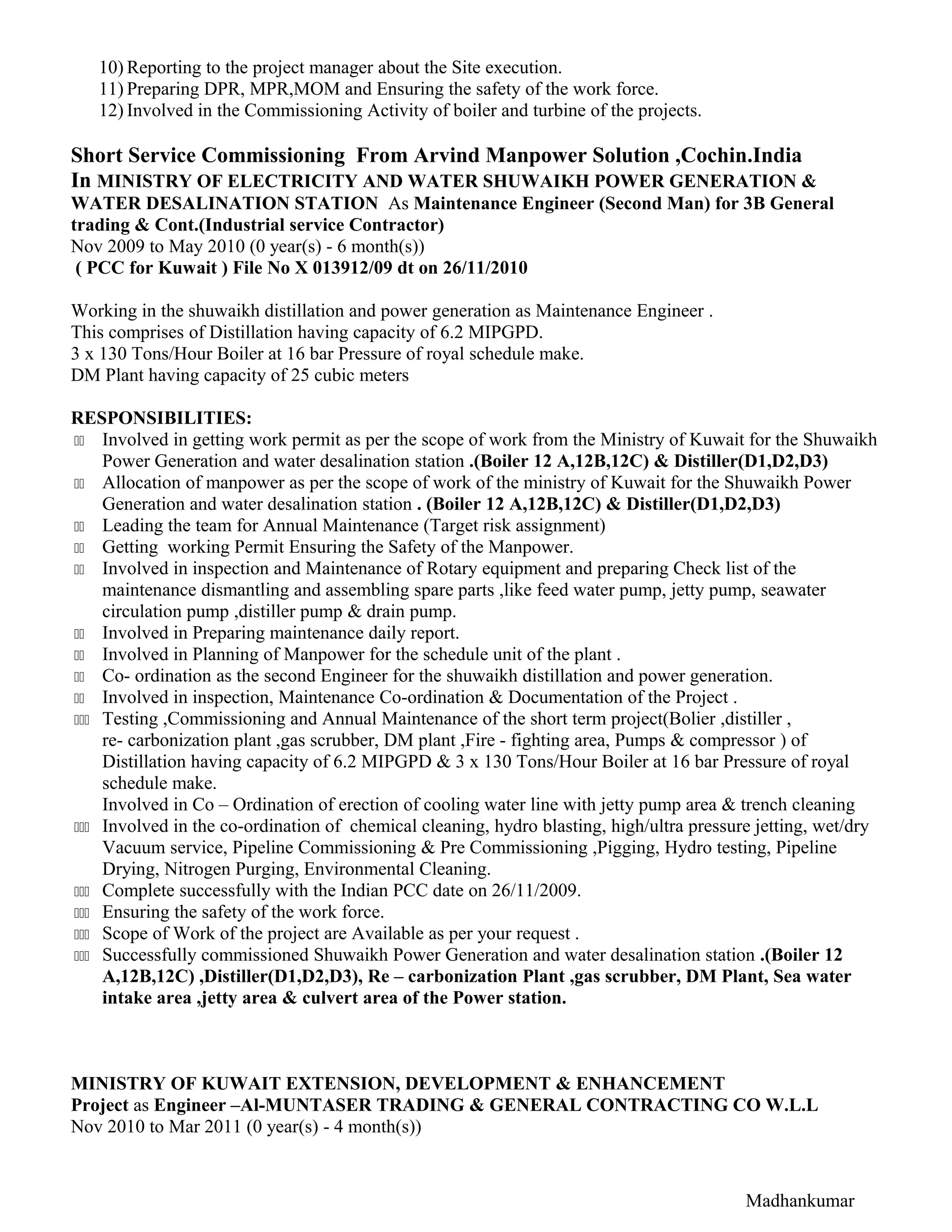 Madhankumar new cv 2016 june6985 | DOC