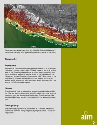 Madhesh/Tarai Profile | PDF