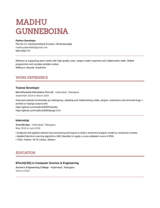 Madhu gunneboina (2) | PDF