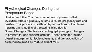 Powerpoint presentation on postpartum period | PPTX