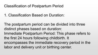 Powerpoint presentation on postpartum period | PPTX