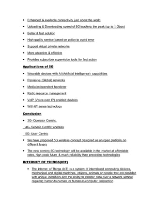 5G NETWORK AND INTERNET OF THINGS doc | DOCX
