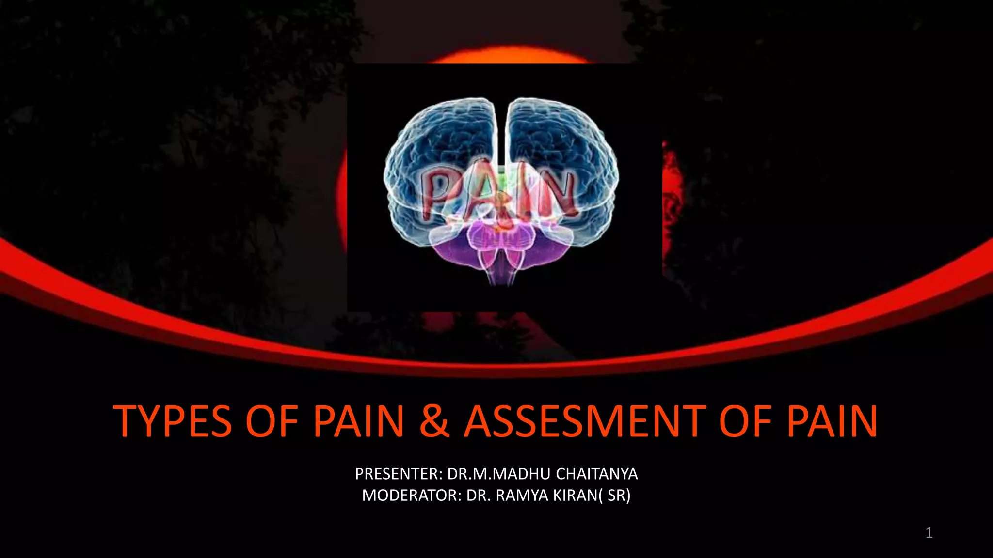 Types of pain and assessment of pain | PPTX