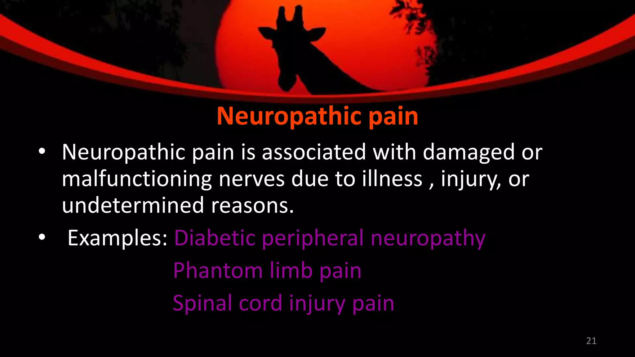 Types of pain and assessment of pain | PPTX