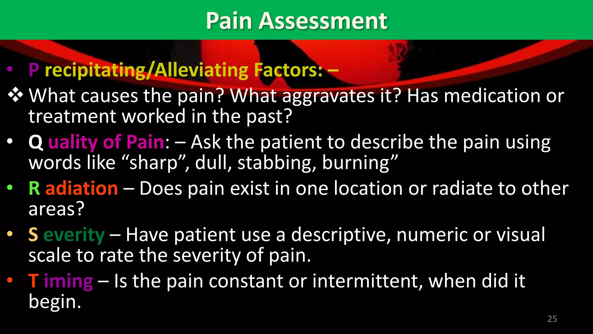 Types of pain and assessment of pain | PPTX