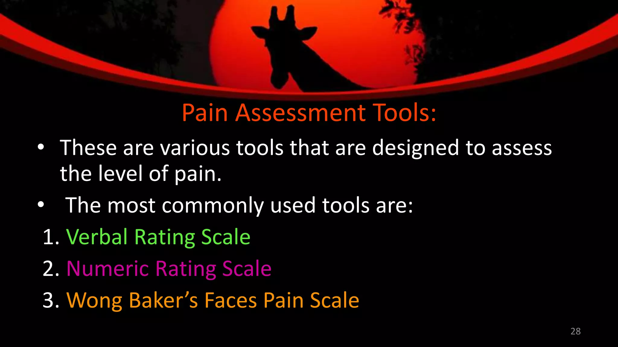 Types of pain and assessment of pain | PPTX
