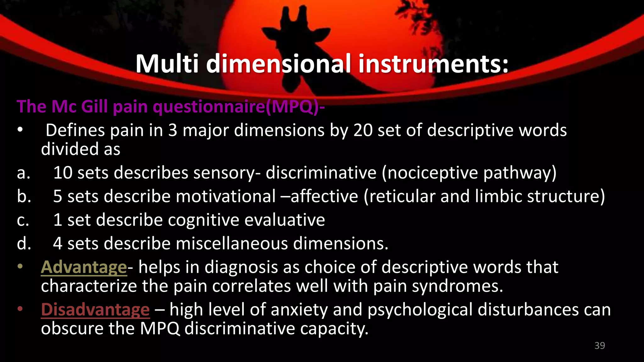 Types of pain and assessment of pain | PPTX