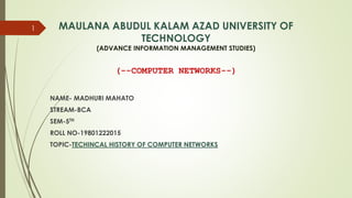 Computer Networks and brief introduction for BCA 3 | PDF