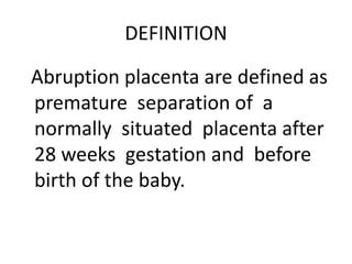 abruptio placenta | PPTX