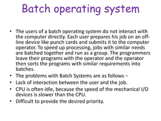 OPERATING SYSTEM | PPTX | Operating Systems | Computer Software and ...