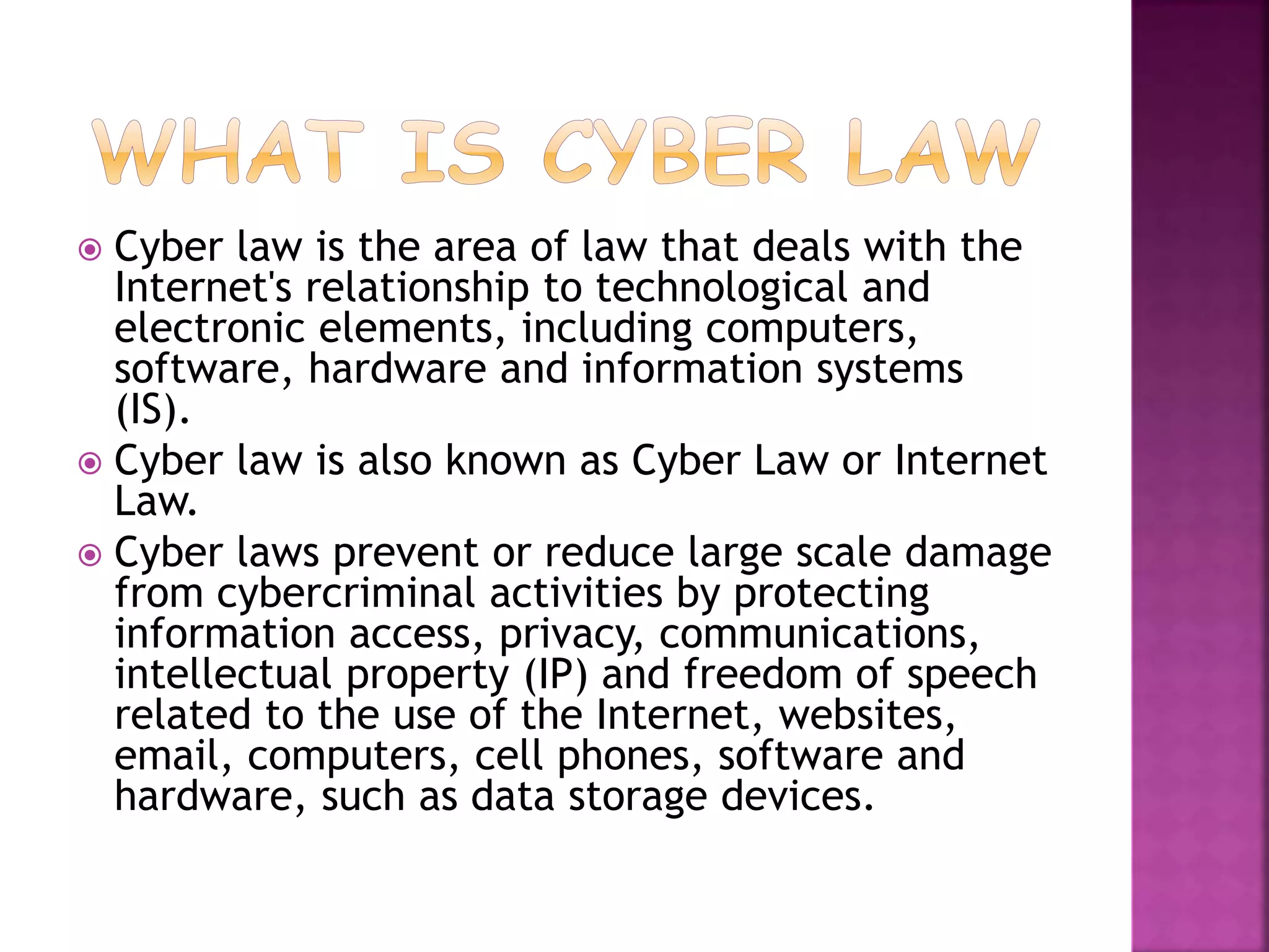 Cyber Law And Ethics | PPTX
